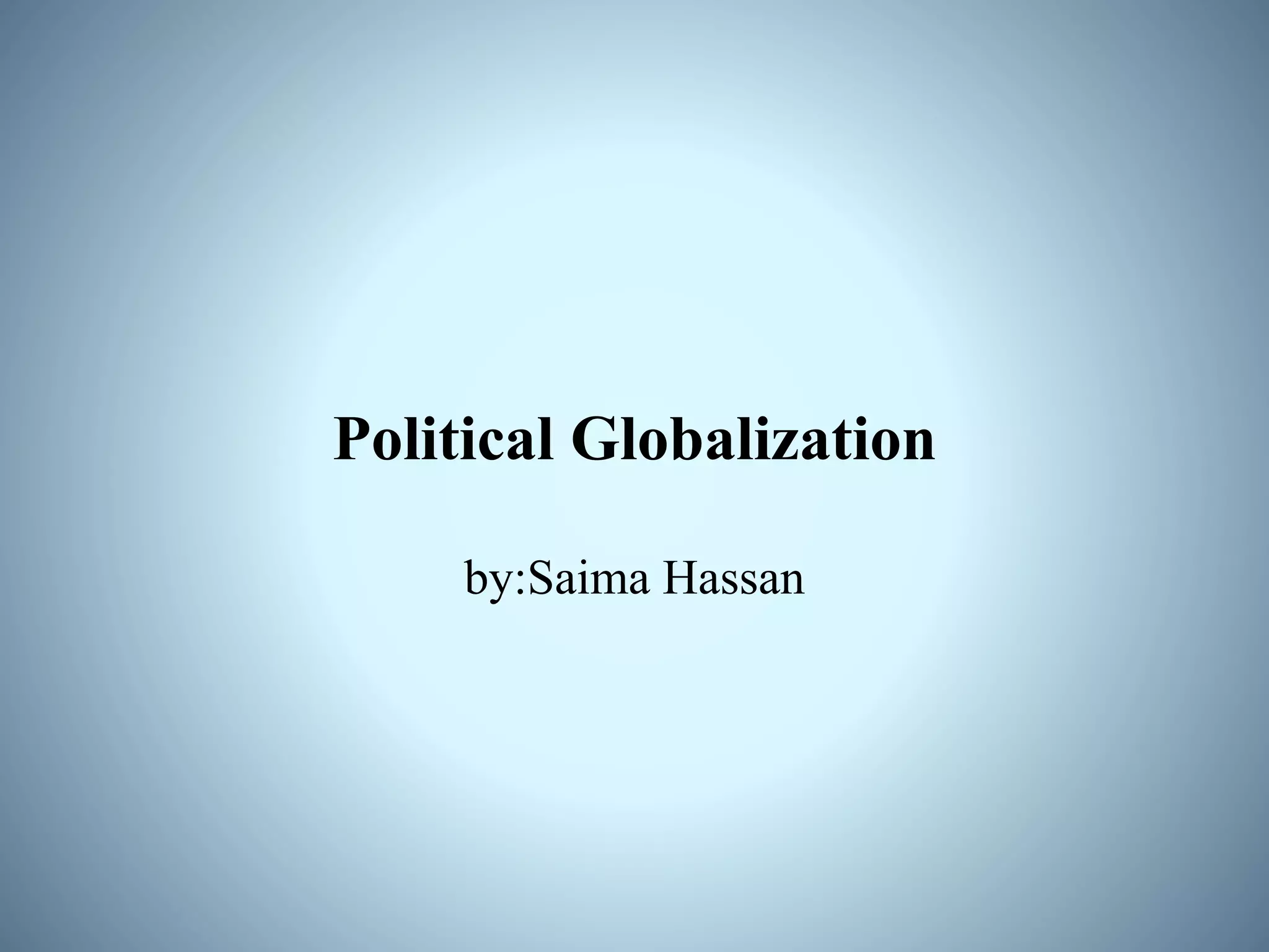 Globalization and ir | PPTX