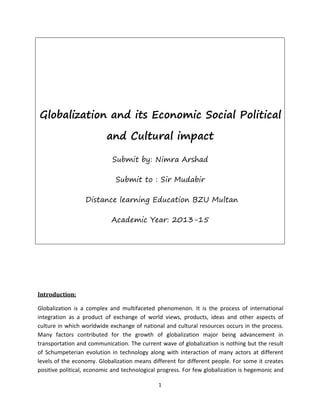 Globalization and its_socioal-_political-economic_and_cultural_impacts ...