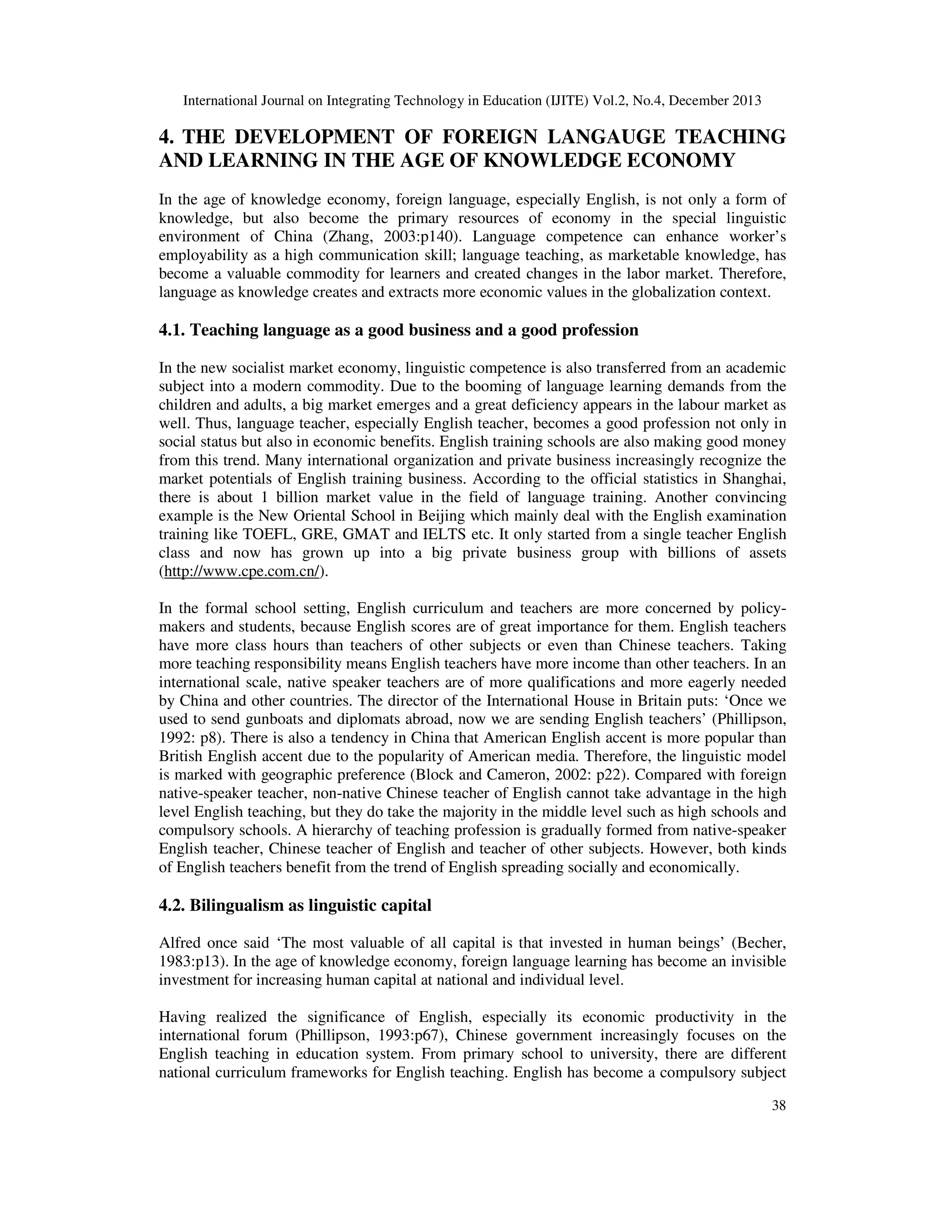 Globalization and language teaching and learning in china | PDF