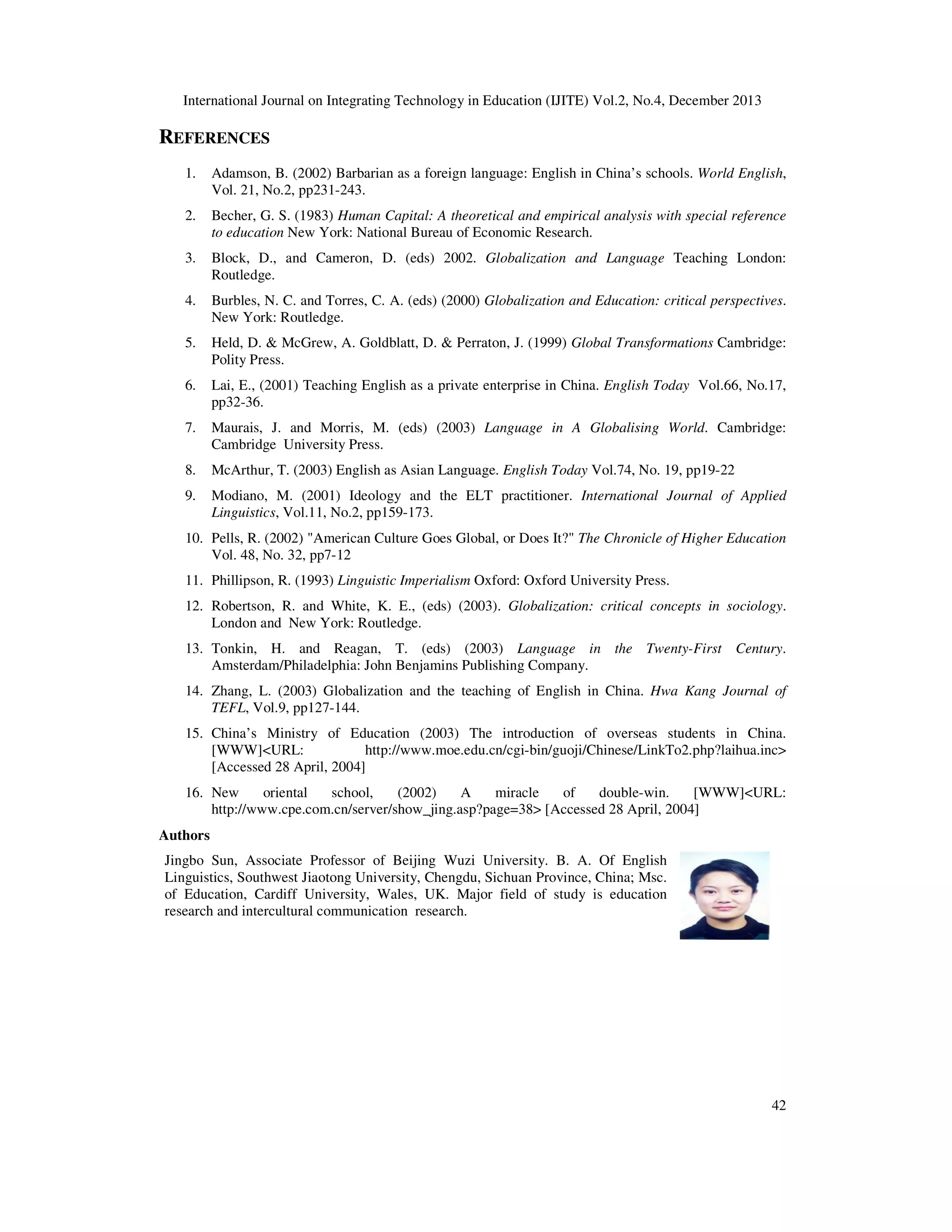 Globalization and language teaching and learning in china | PDF