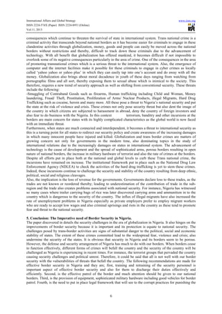 Globalization and nigeria border security issues and challenges | PDF