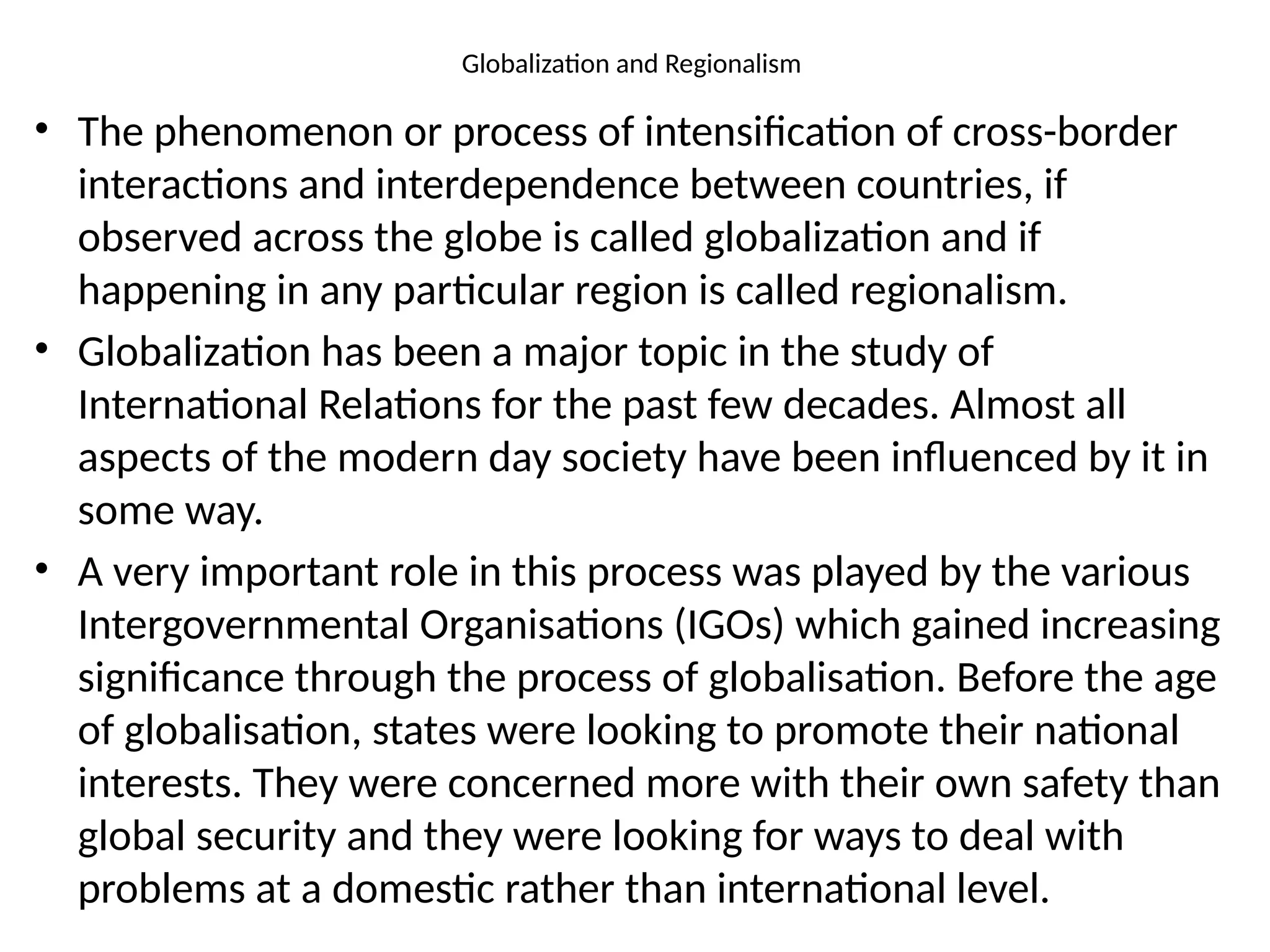 Globalization and Regionalism in IR.pptx | Political Issues & policy | Politics