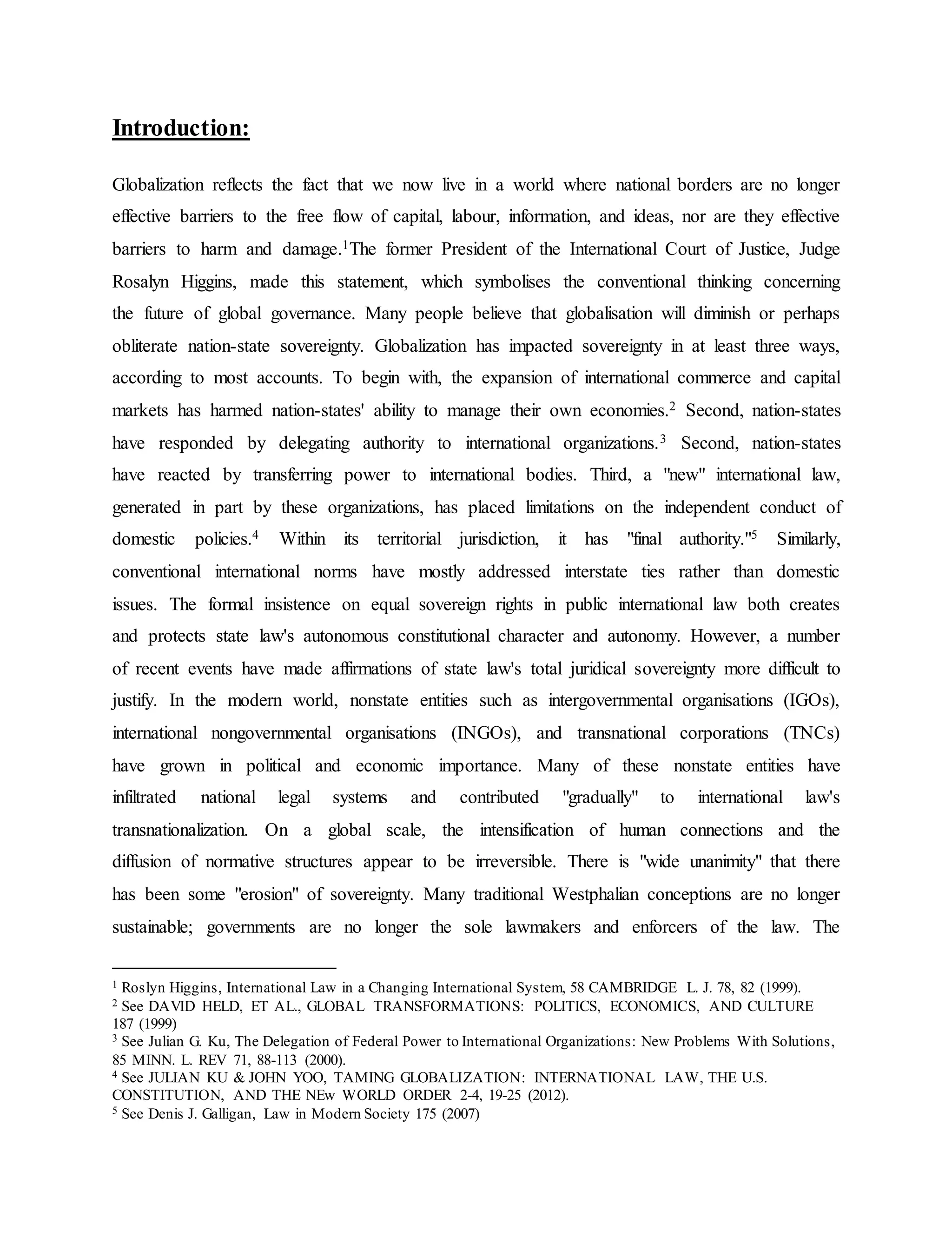 Globalization and the future of the laws of Sovreign States.docx