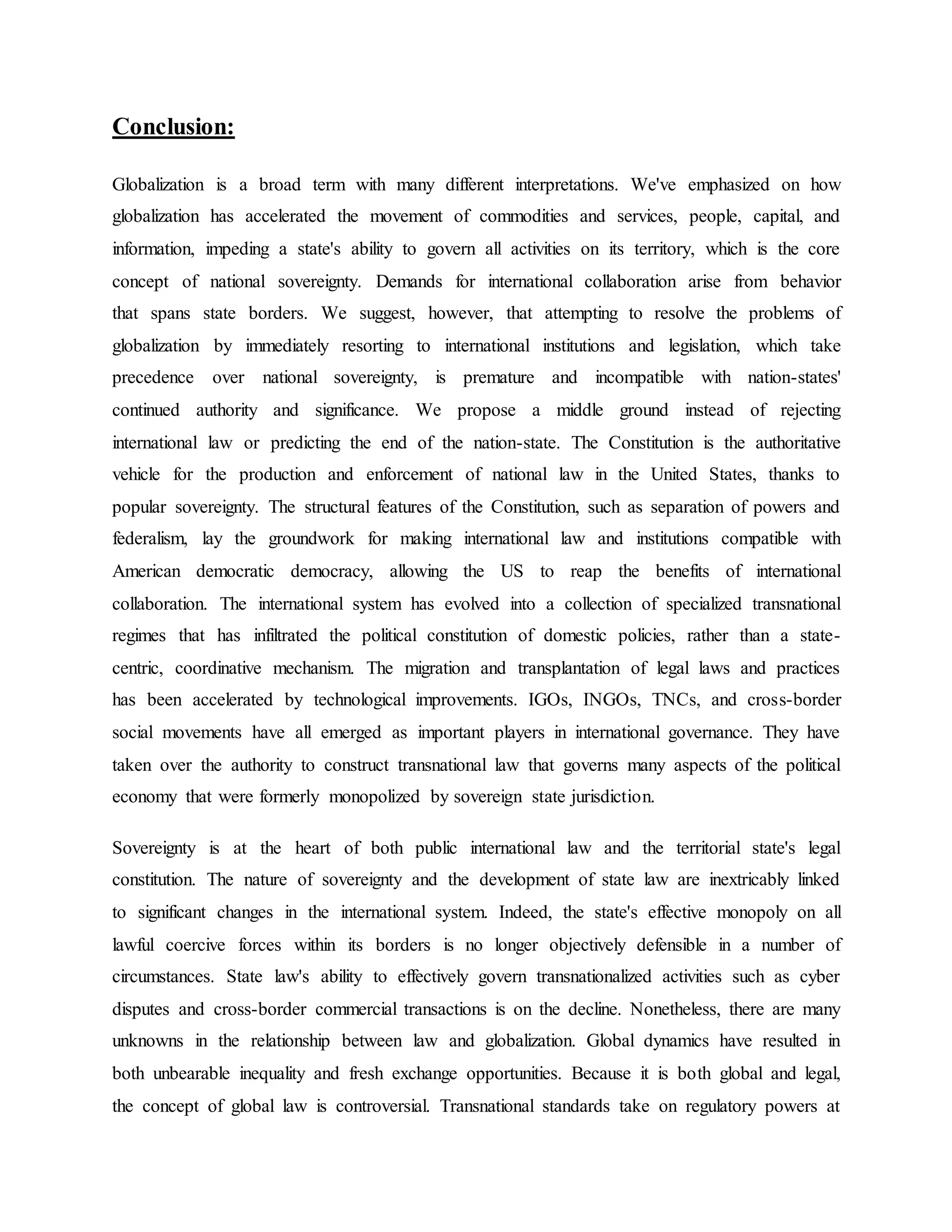 Globalization and the future of the laws of Sovreign States.docx