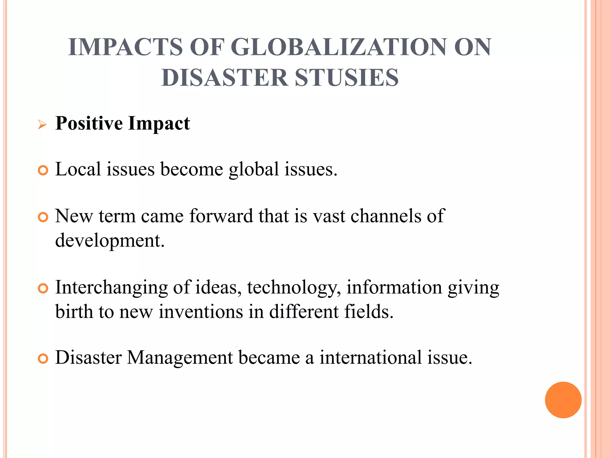 Globalization & disaster studies | PPT