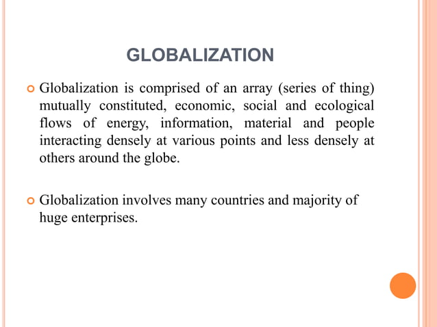 Globalization & disaster studies | PPT
