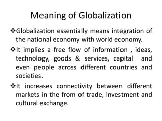 Globalization & econommic environment | PPT