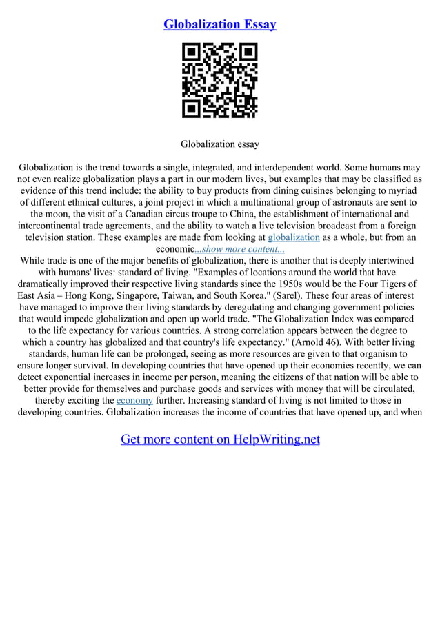 Globalization Essay Topics | PDF | Political Issues & policy | Politics