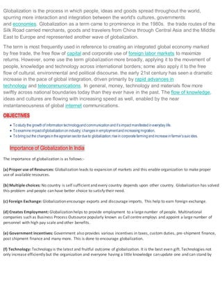 B.com project on Globalization | DOCX