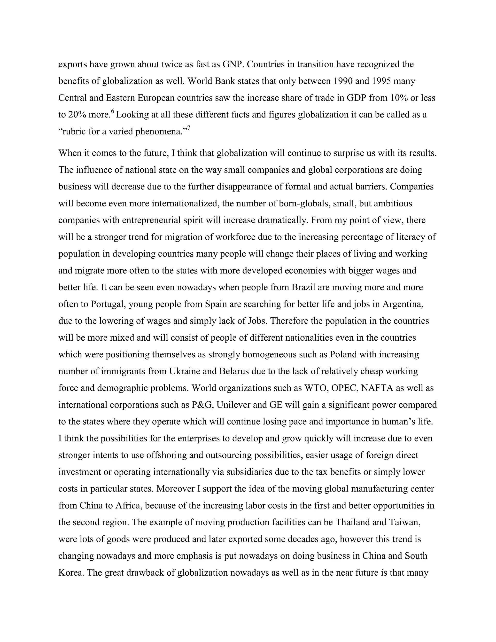 Globalization Definitions Facts And Future Pdf