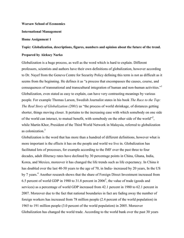 Globalization Definitions Facts And Future Pdf