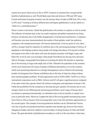 Globalization,definitions, facts and future. | PDF