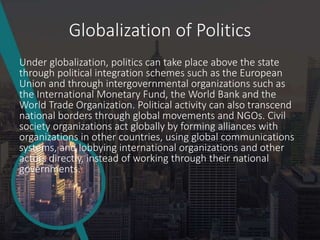 Globalization in different aspects | PPTX | Business | Business and Finance