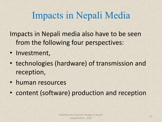 Globalization in nepali media | PPTX