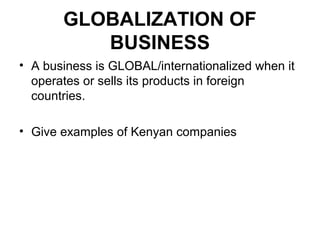 Globalization of business | PPT