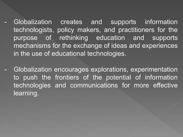 Globalization of education | PPTX | Education industry | Industries
