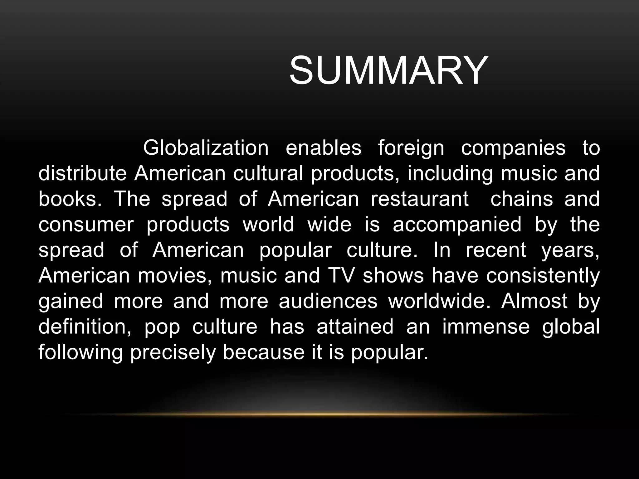 Globalization of Pop Culture | PPTX