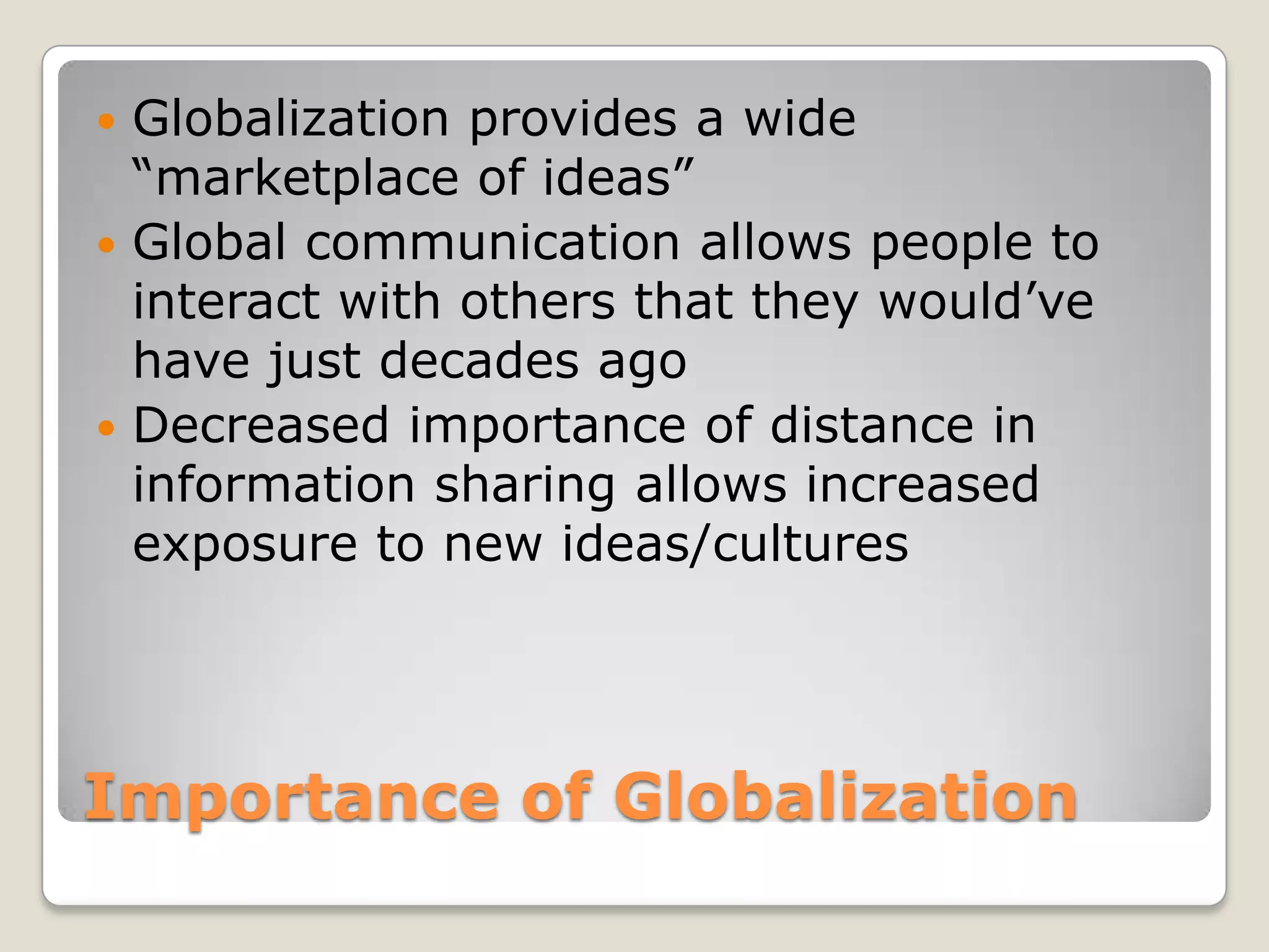 Globalization ppt | PPT