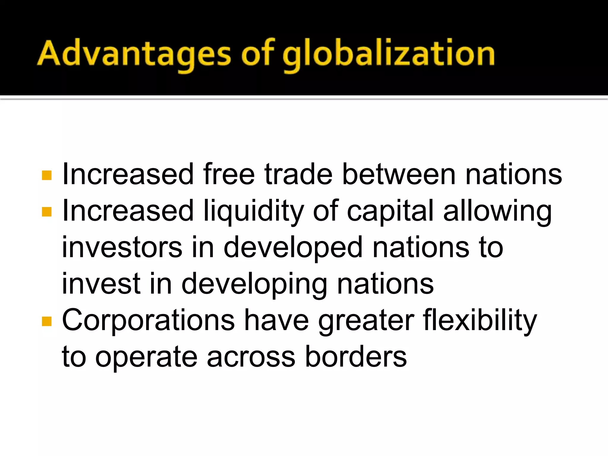 Globalization;ADVANTAGES & DISADVANTAGES | PPTX