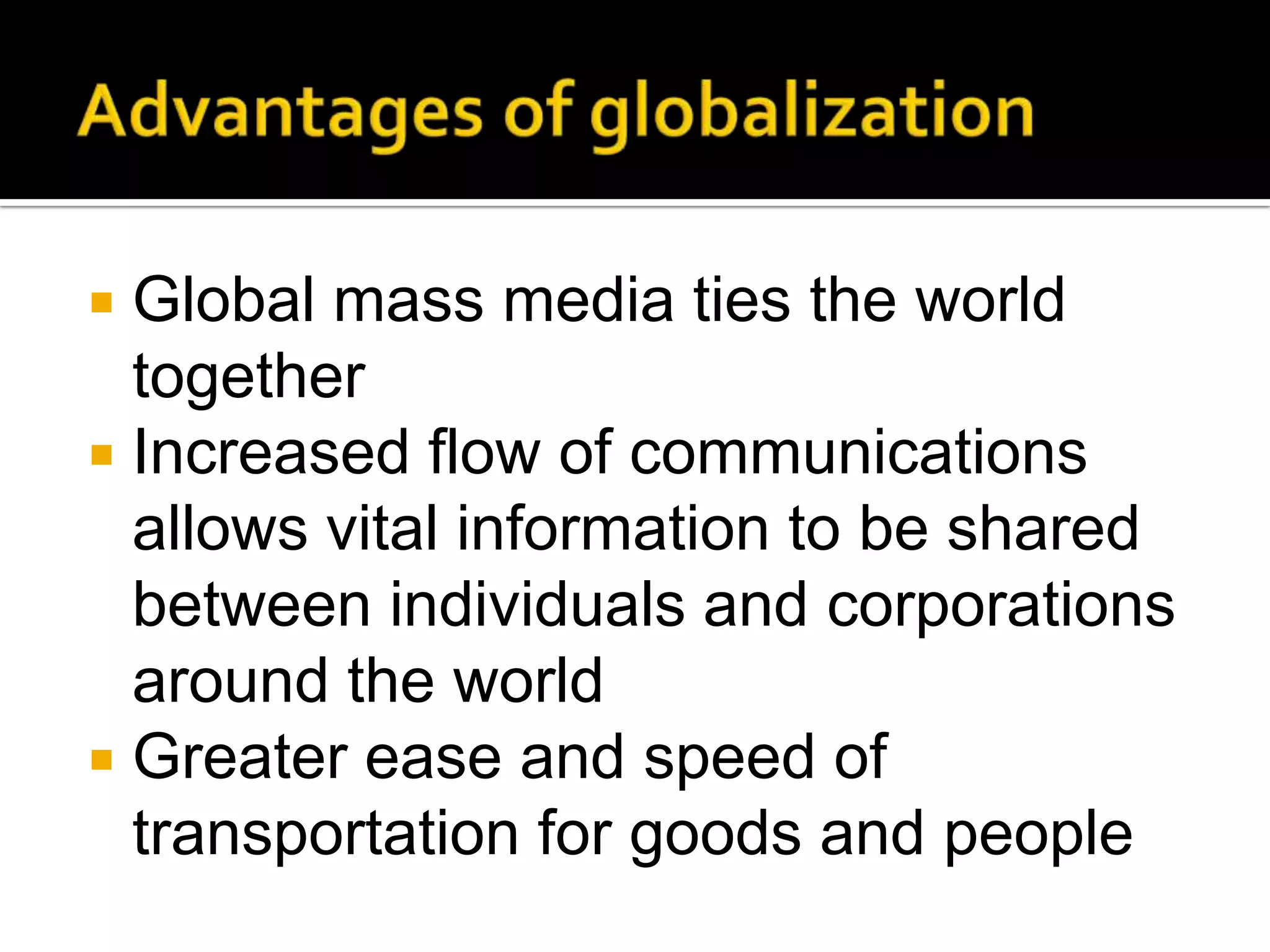 Globalization;ADVANTAGES & DISADVANTAGES | PPTX