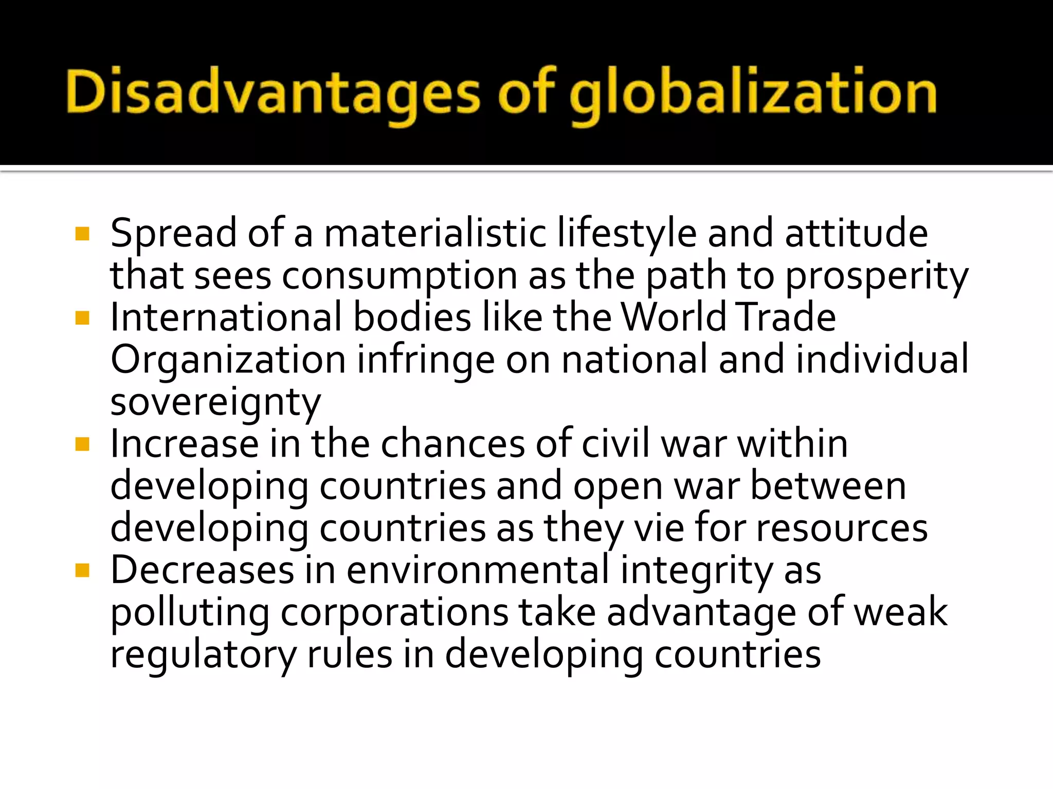 Globalization;ADVANTAGES & DISADVANTAGES | PPTX