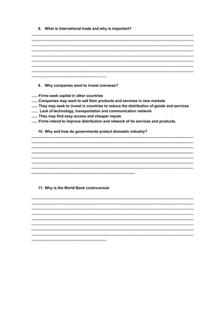 Globalization quiz | DOC