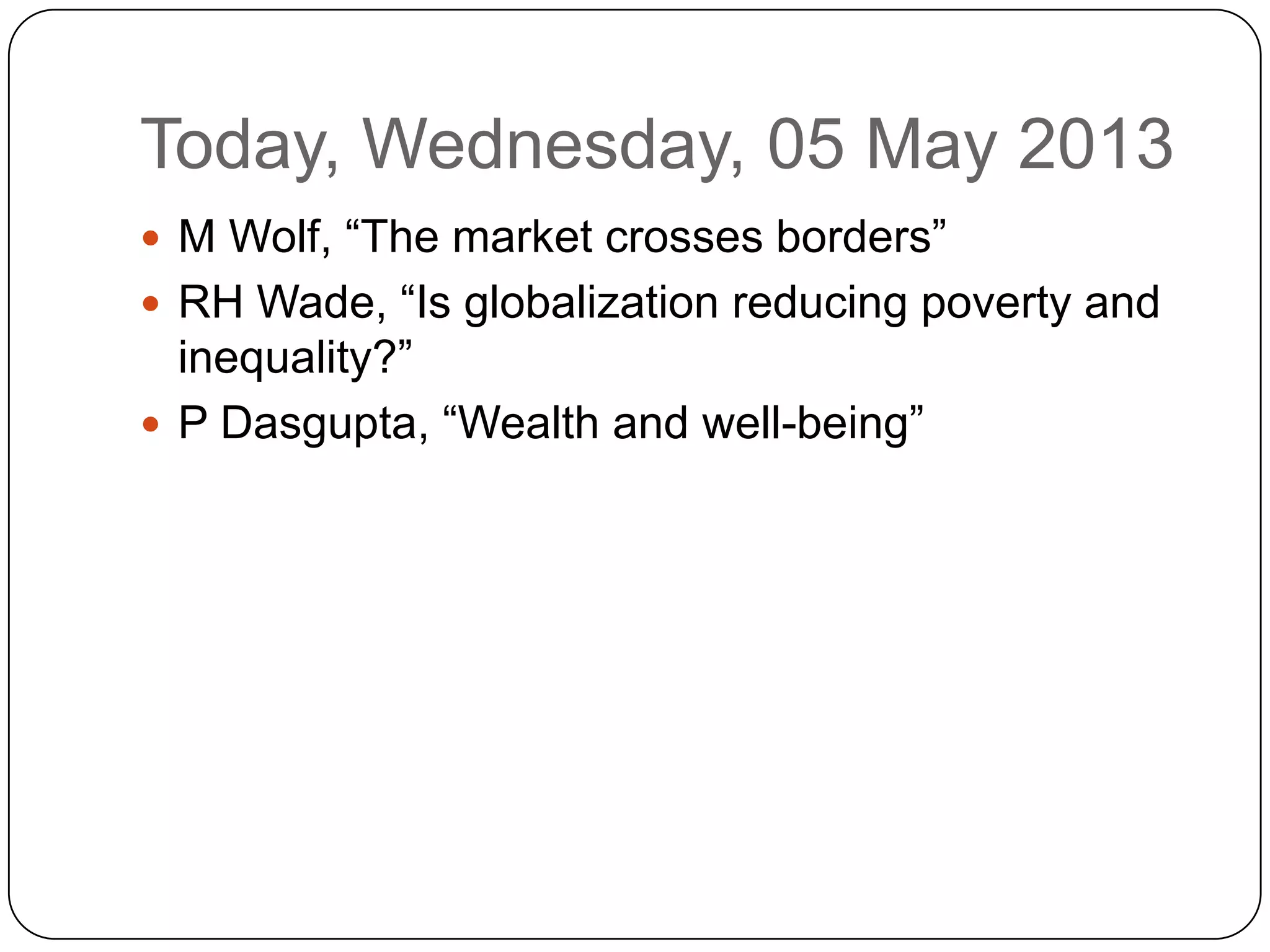 Globalization, security and well being | PPTX