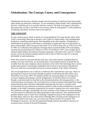 Globalization The Concept, Causes, and Consequences.docx | Economy ...