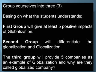 Globalization theories - Contemporary World | PPTX