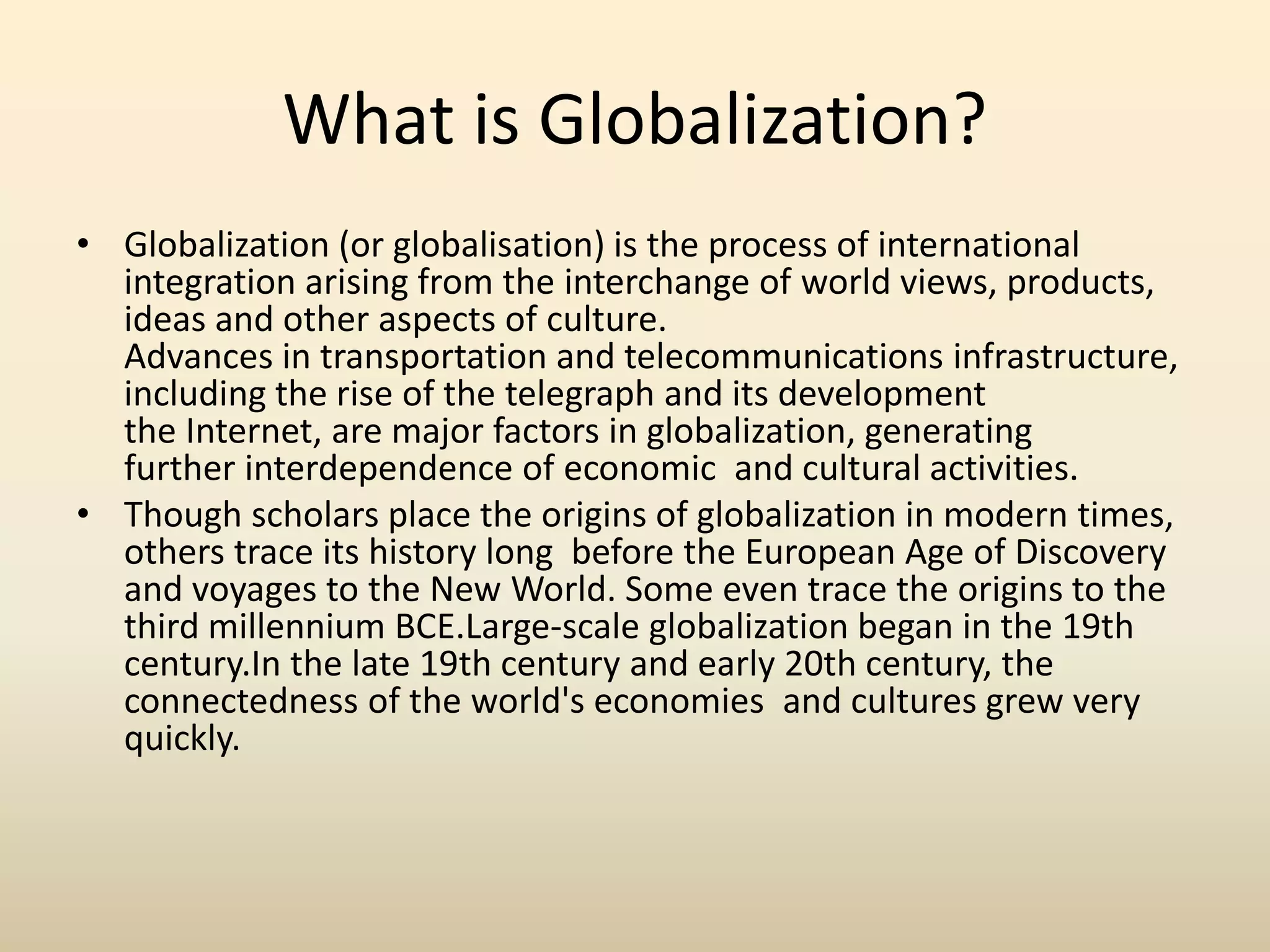 Globalization - Ursei Vlad, Gama Vladimir, Savin Florin | PPT