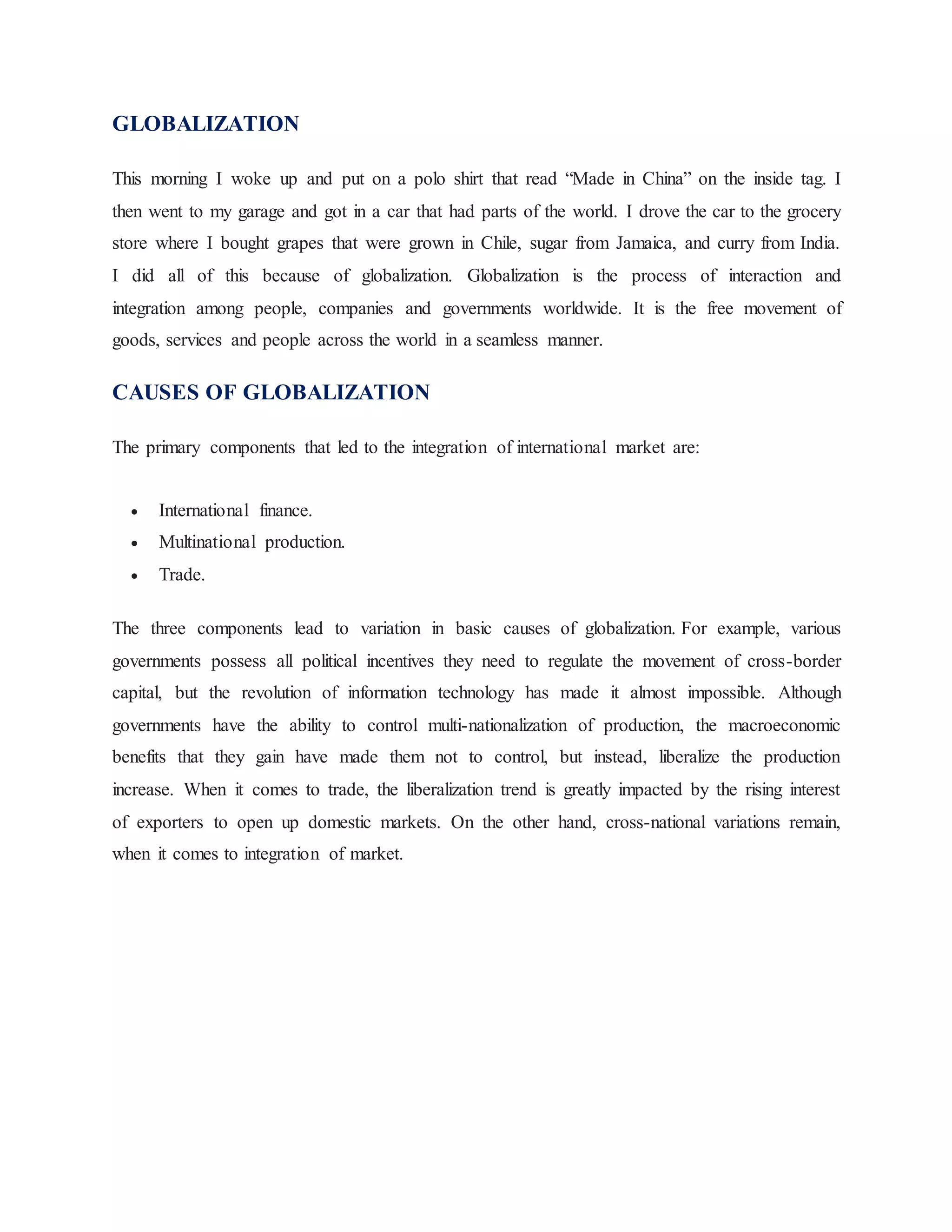 Globalization's Negative Effects | DOCX