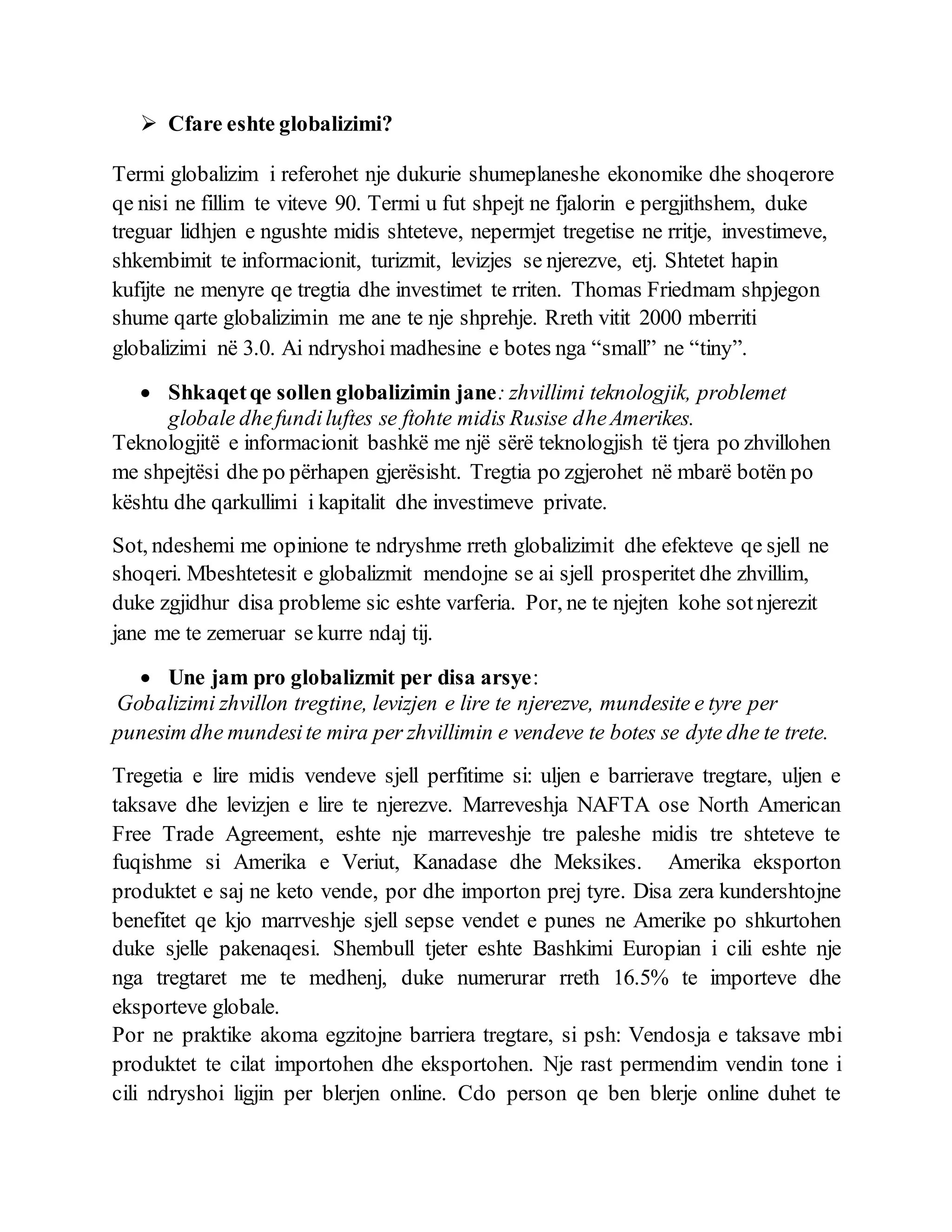 Globalizmi pro dhe kunder | DOCX