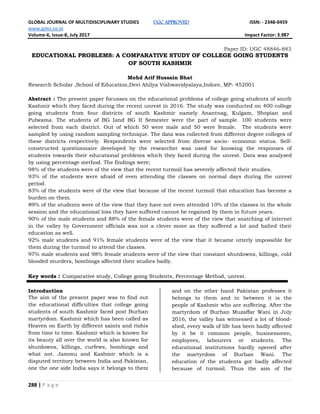 Dr. Mohd Arif Hussain Bhat (Global journal | PDF | Parenting Teens | Parenting