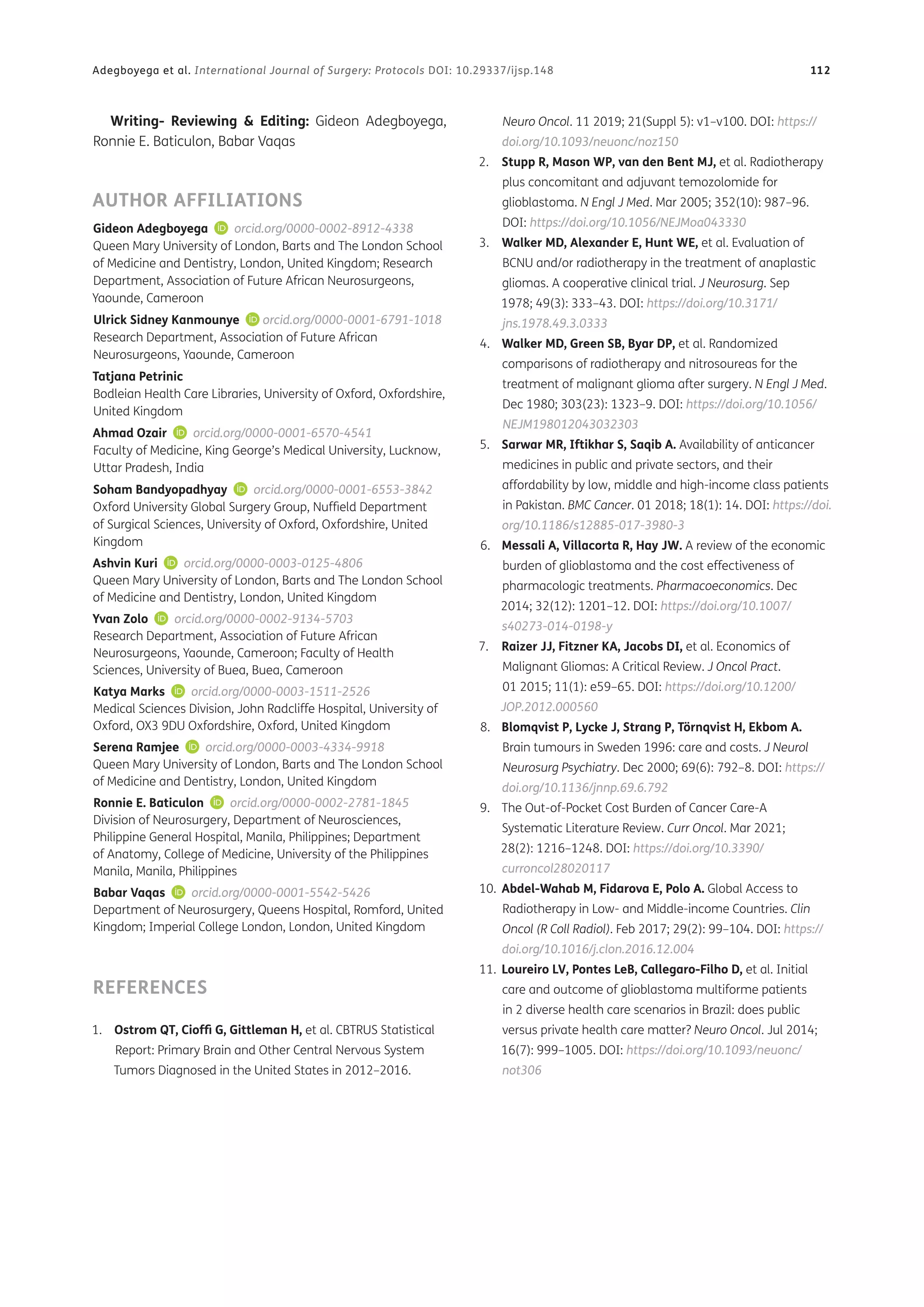 Global landscape of glioblastoma multiforme management in the stupp ...