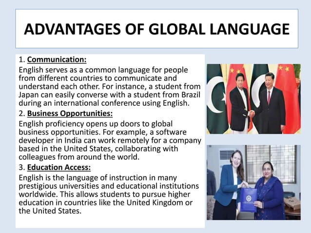 GLOBAL LANGUAGE PRACTICES INCLUDING ENGLISH AS A GLOBAL LANGUAGE .pptx ...