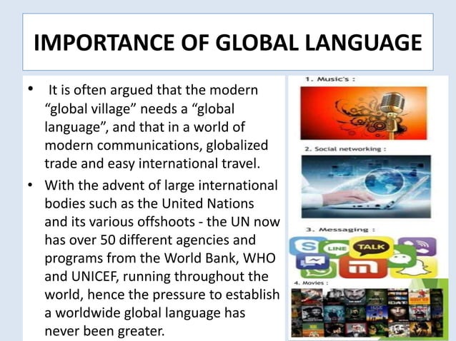 GLOBAL LANGUAGE PRACTICES INCLUDING ENGLISH AS A GLOBAL LANGUAGE .pptx | Technology & Computing