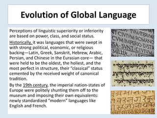 GLOBAL LANGUAGE PRACTICES INCLUDING ENGLISH AS A GLOBAL LANGUAGE .pptx
