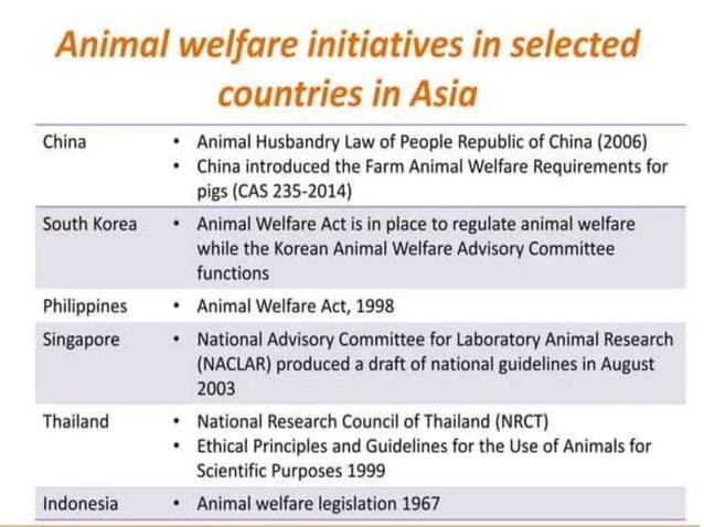 GLOBAL LAWS, REGULATION STANDARDS FOR ANIMALS IN.pptx