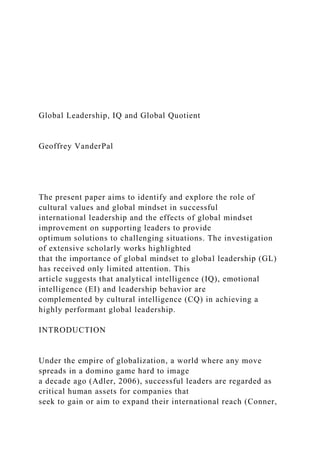 Global Leadership, IQ and Global Quotient Geoffre.docx