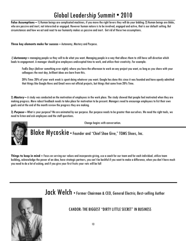 Global leadership Summit Tablet & Notes Typed | PDF