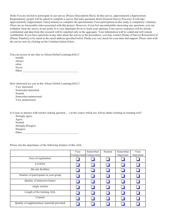Global lesson Survey