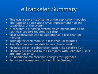 Global Link Network Slide Show E Trackster | PPT