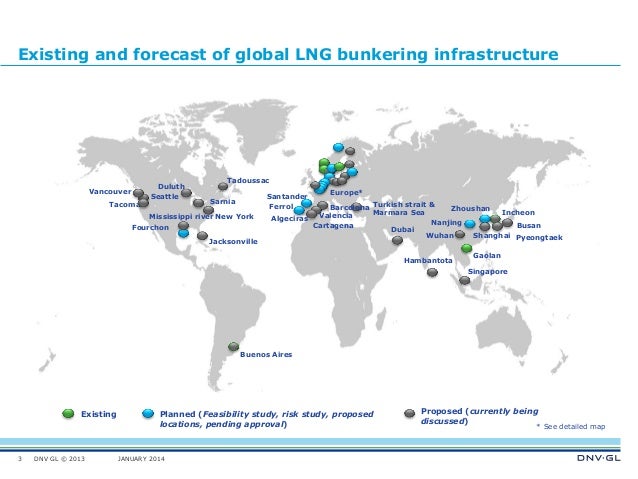 Global LNG bunkering infrastructure
