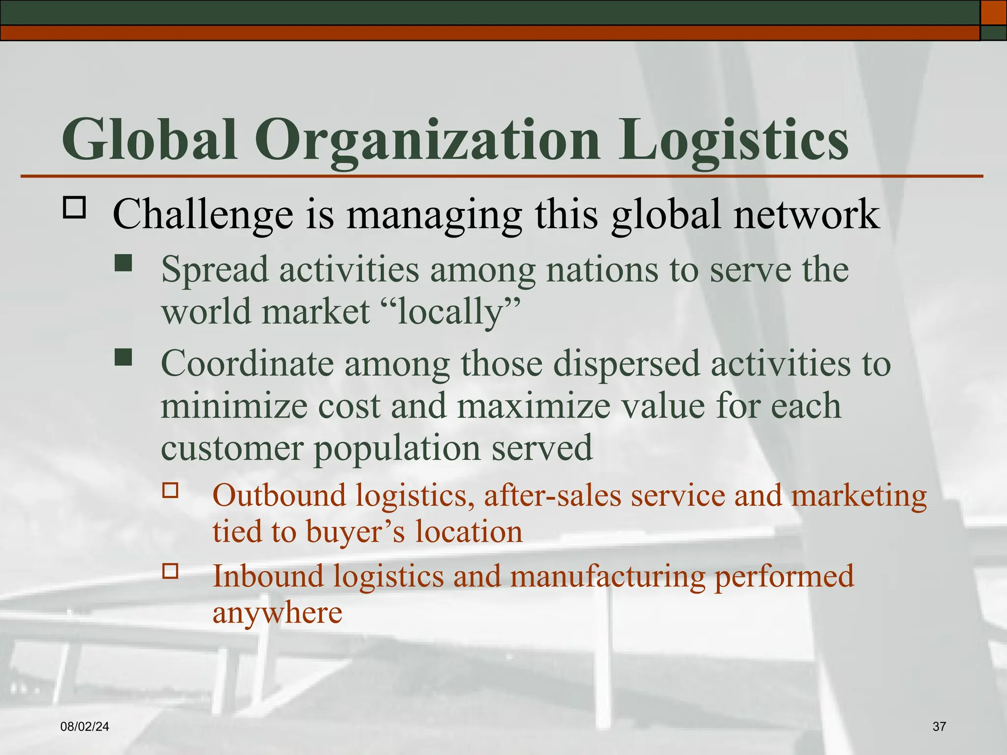 Global Logistics management chapter unit1 | PPT