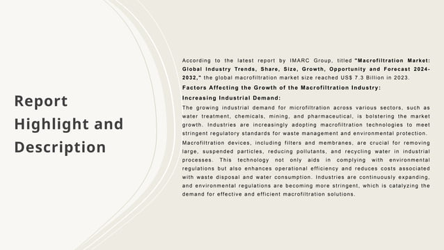 Macrofiltration Market PPT 2024: Size, Growth, Demand and Forecast till ...