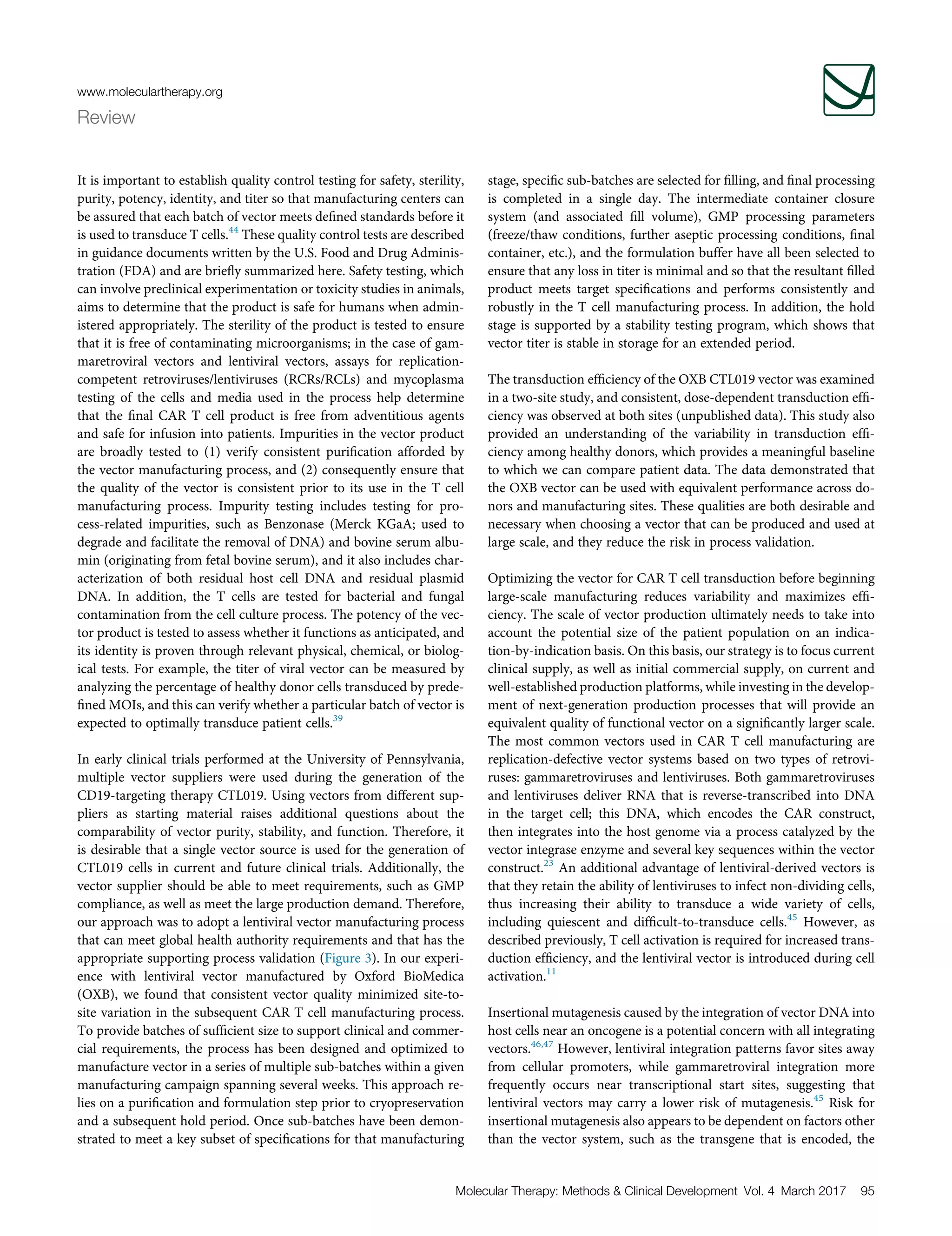 Global manufacturing of car t cell therapy | PDF