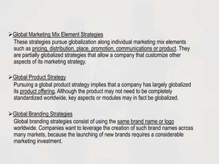Global market & global marketing strategies- MBA | PPTX