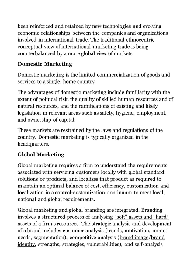 Global marketing assignment of marketing | DOCX