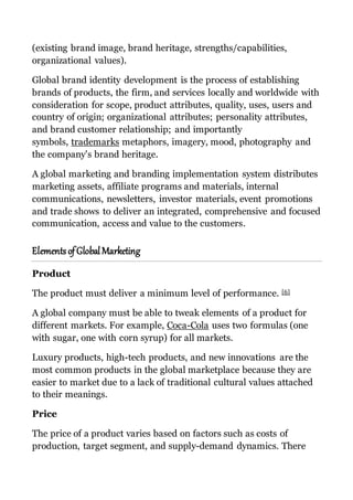 Global marketing assignment of marketing | DOCX