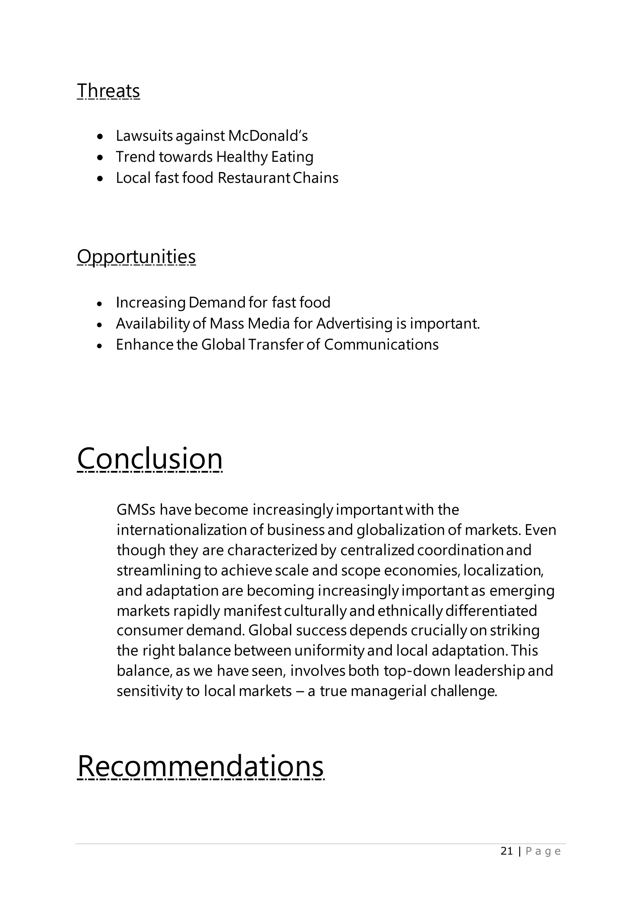 Global marketing Strategies (McDonald’s) | DOCX